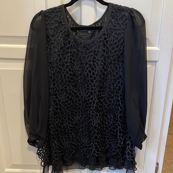 Pretty Angel | Tops | Lacy Overlay Blouse | Poshmark